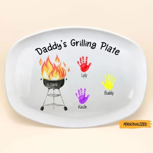 Best Dad’s Grilling Plate Family Personalized Custom Platter, Father’s ...