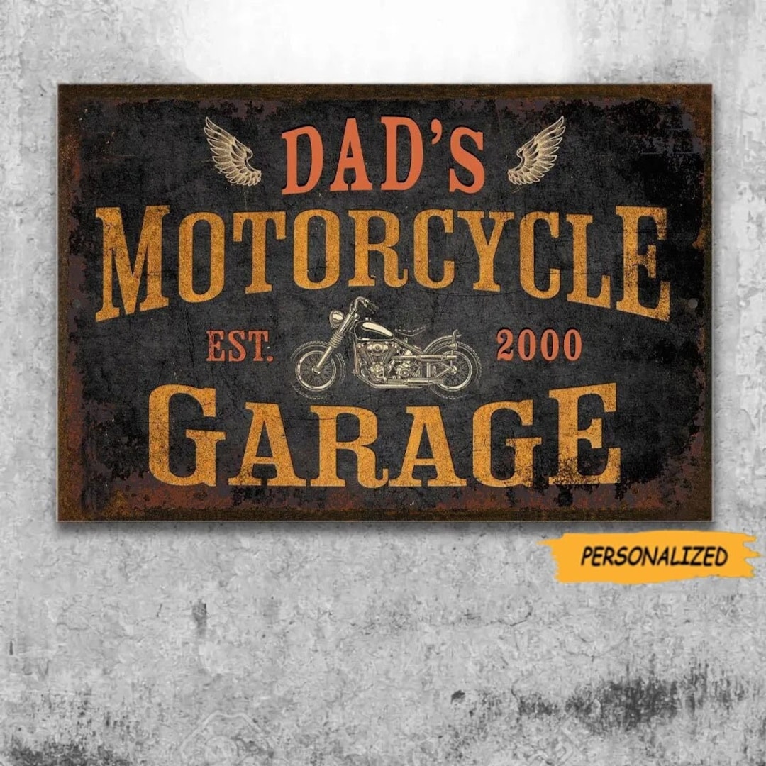 Custom Motorcycle Sign, Gift for Biker, Personalized Metal Sign ...