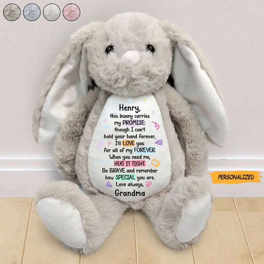 Grandma’s Promise, Personalized Stuffed Bunny, Custom Name Stuffed ...
