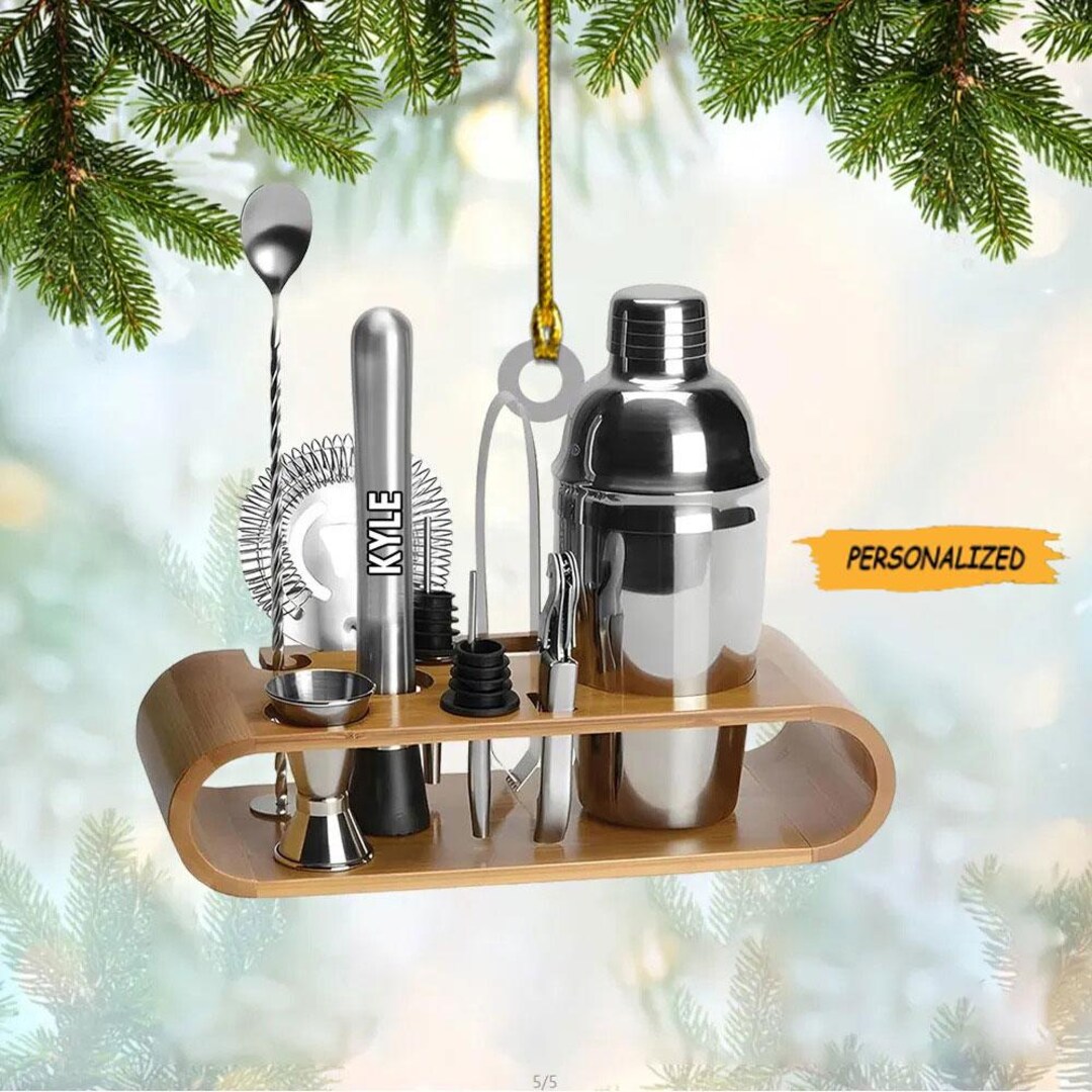 Personalized Bartender Acrylic Christmas Ornament, Gift for Bartender ...