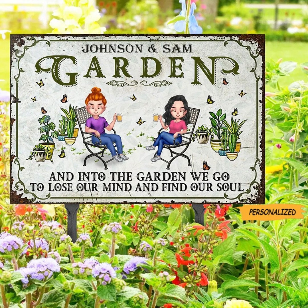 And Into the Garden We Go Gardening Garden Sign for Couples ...