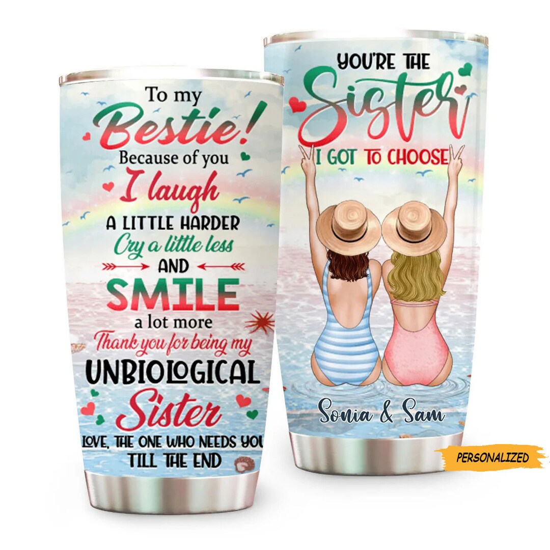 My Sister is You, Personalized Beach Girl Tumbler Cup, Summer Vacation ...