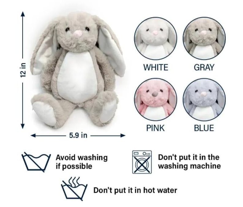 Grandma’s Promise, Personalized Stuffed Bunny, Custom Name Stuffed ...