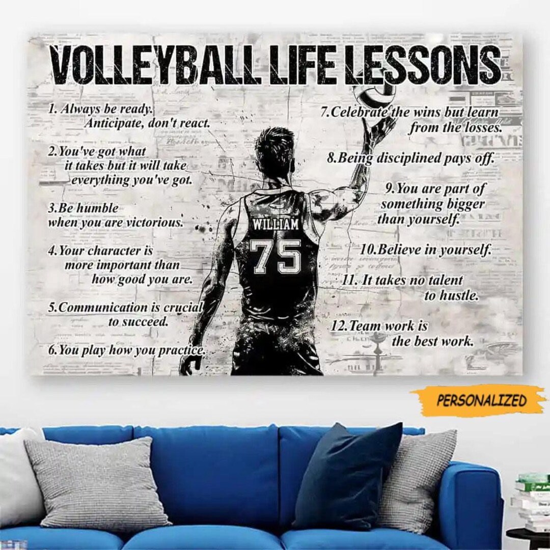 Volleyball Life Lessons Personalized Poster, Gift for Volleyball Lovers ...