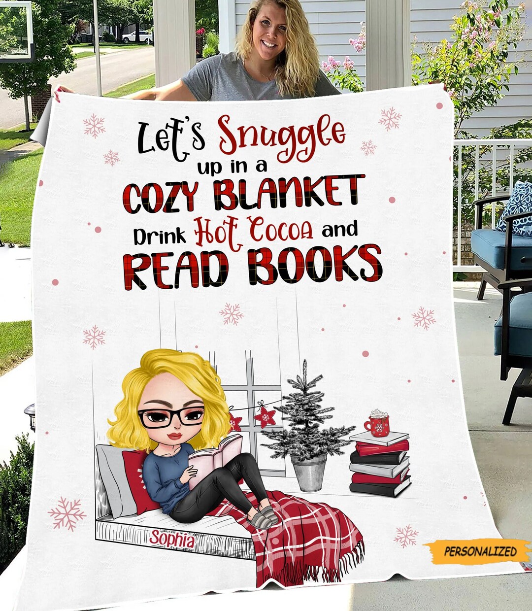 Let’s Snuggle up Drink Hot Cocoa and Read Books, Personalized Custom ...
