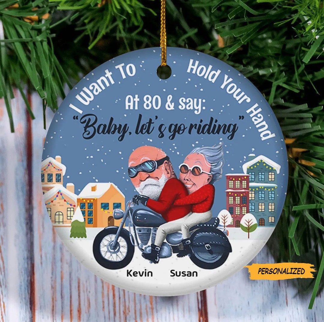 Funny Old Couple Biker Motorcycle Baby Let’s Go Riding, Personalized ...