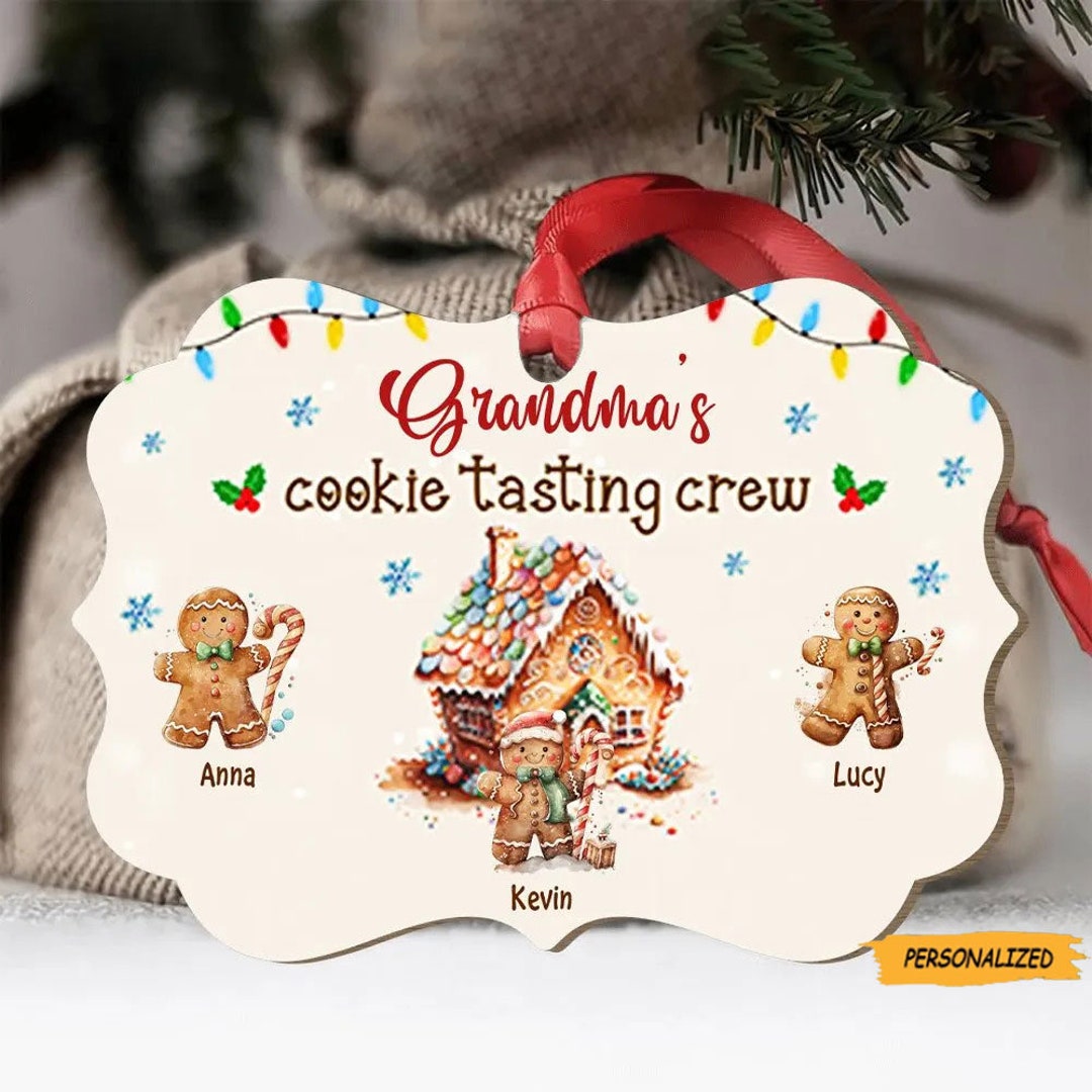 Thgrandmas Cookie Tasting Crew Personalized Custom Aluminium Ornament ...