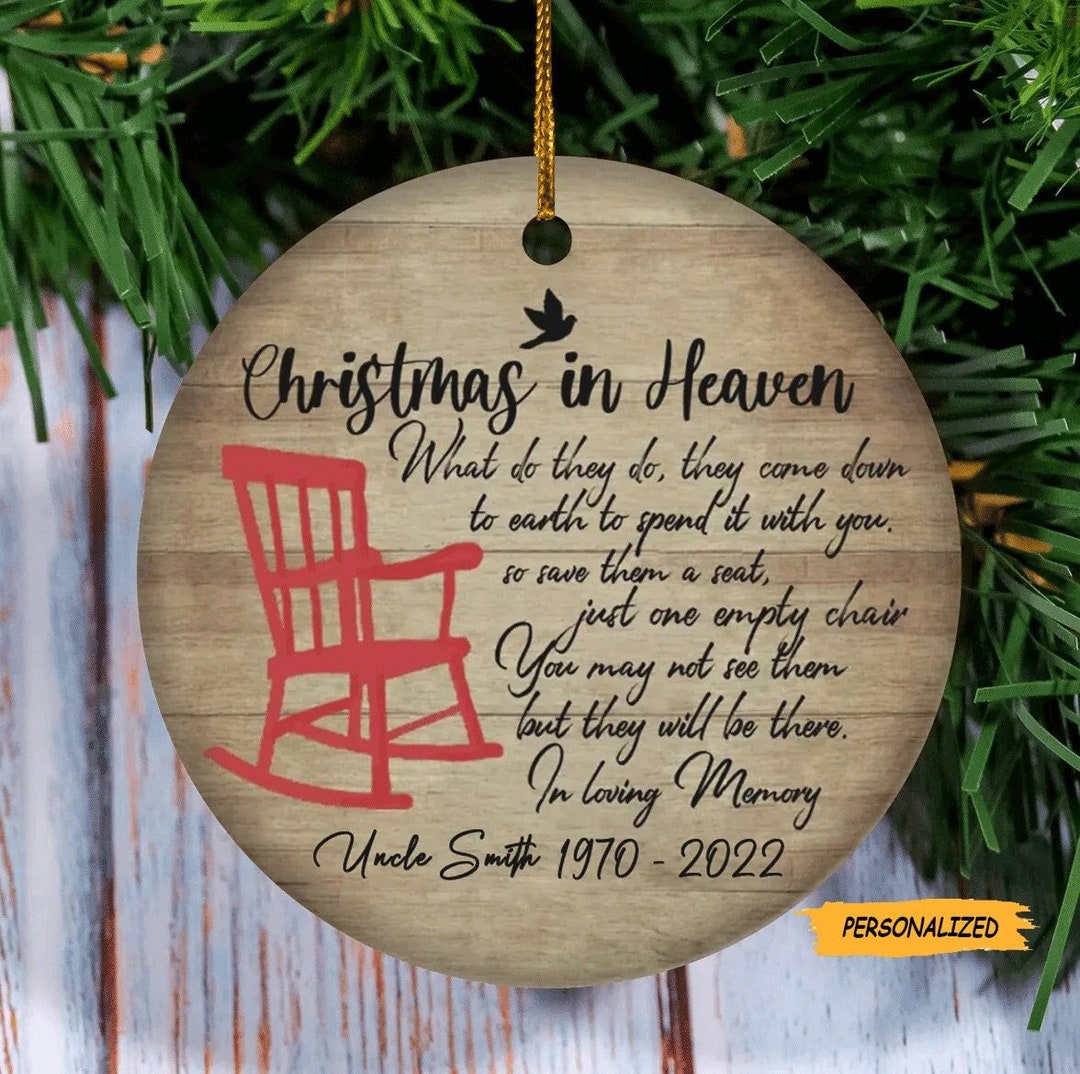 Christmas in Heaven Poem and Rocking Chair, Personalized Custom ...