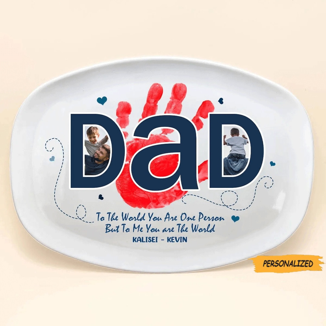 Personalized Dad Grilling Platter, Custom Photo Name Family BBQ ...