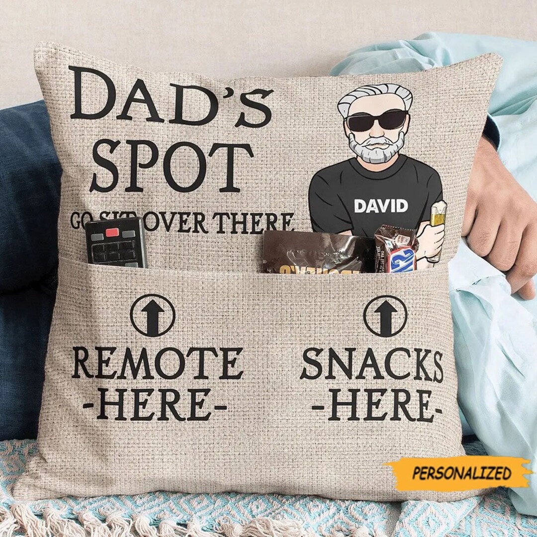 Dad’s Spot Personalized Pocket Pillow, Father’s Day, Birthday Gift for ...