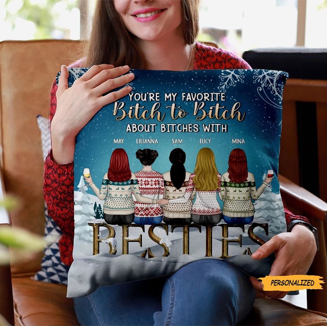 Personalized Custom Besties Pillow, Christmas Gift for Friends/ Sisters ...