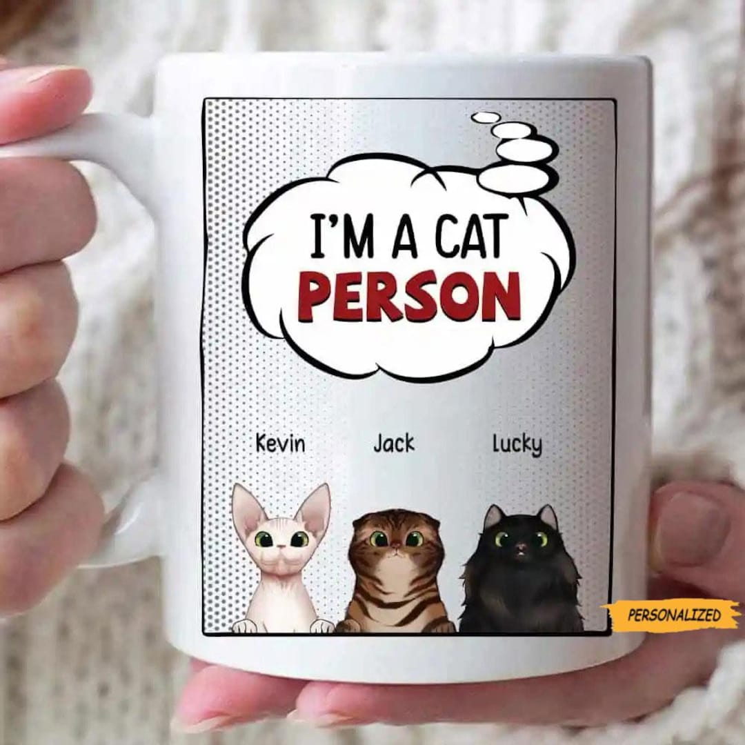 I’m A Cat Person, Cat Cartoon Version Personalized Mug, Gift for Cat ...