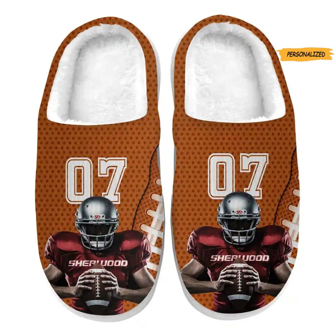 Custom Face Photo American Football, Personalized Slippers, Gift for ...