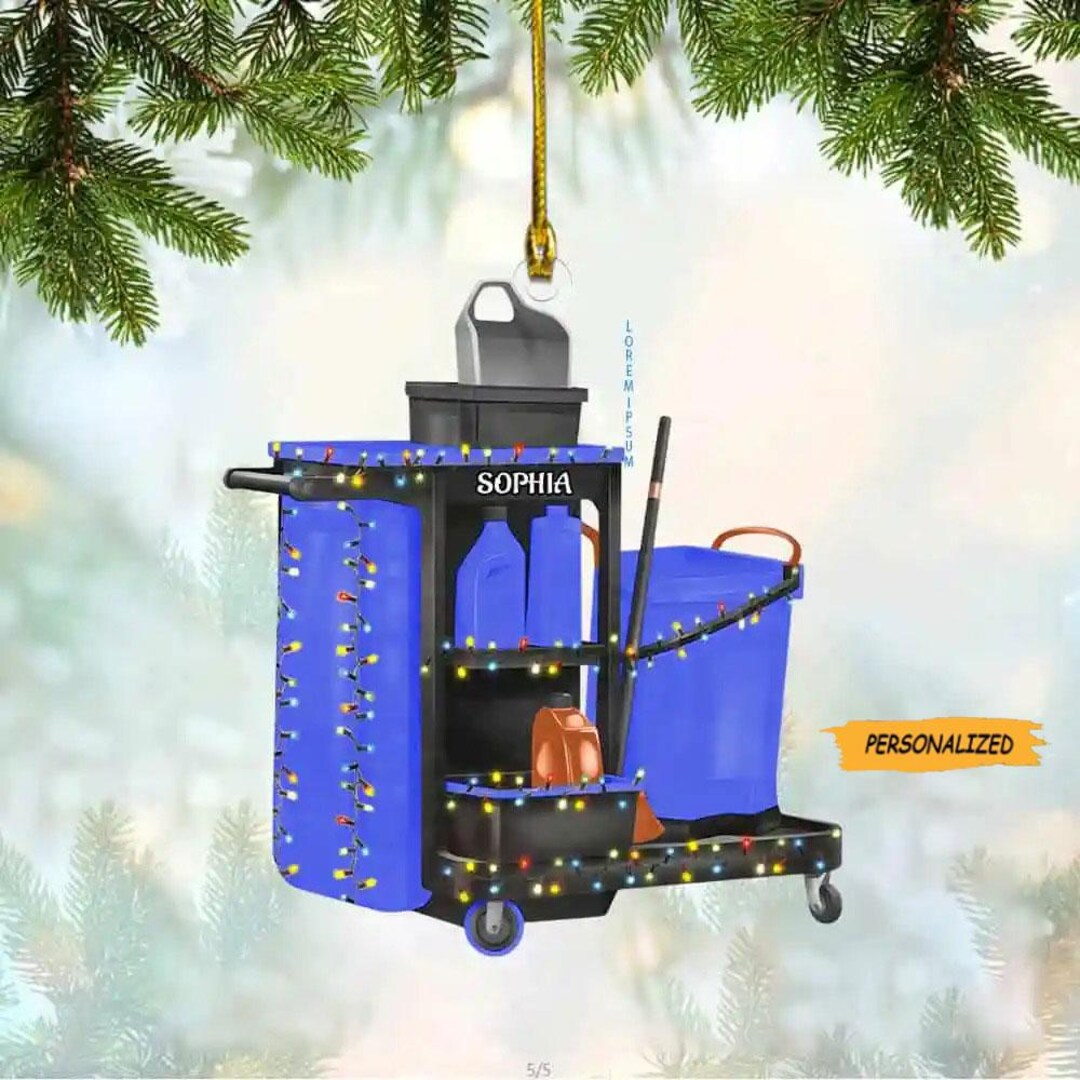 Personalized Housekeeper Janitor Tools Acrylic Christmas Ornament, Gift ...