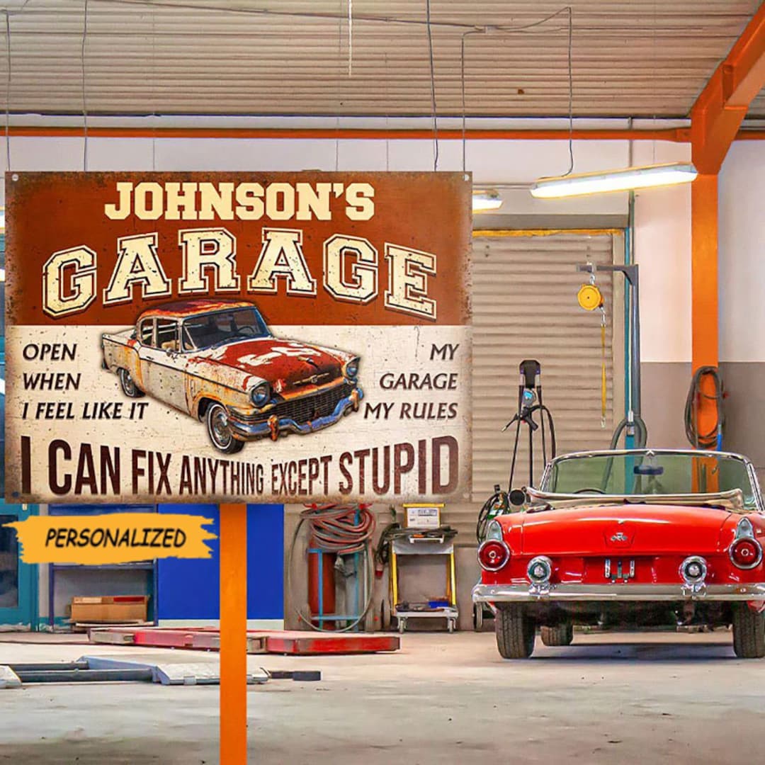 Personalized Auto Mechanic Garage I Can Fix Anything Customized Classic ...