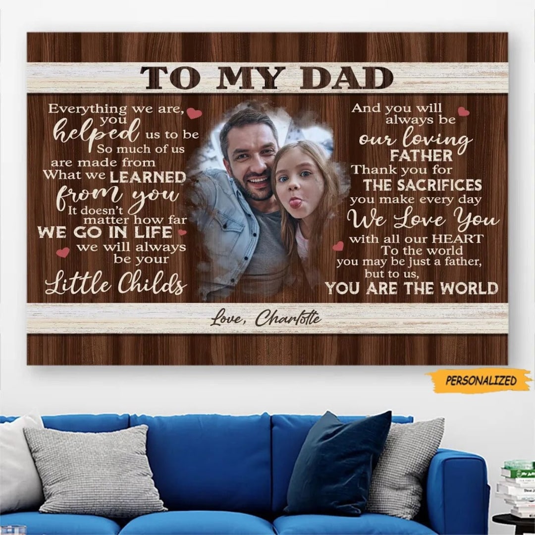 To My Dad Personalized Canvas & Poster, Gift for Father, Father’s Day ...