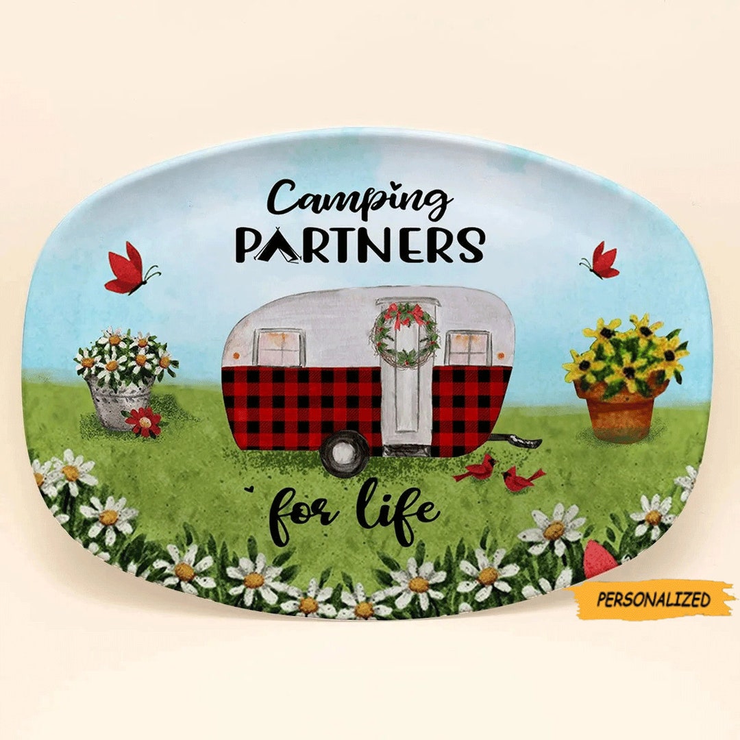 Personalized Custom Happy Campers Platter, Gift Idea for Camping Lover ...