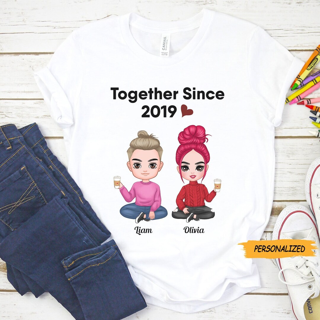 Together Since Personalized T Shirt, Anniversary, Valentine’s Day Gift ...