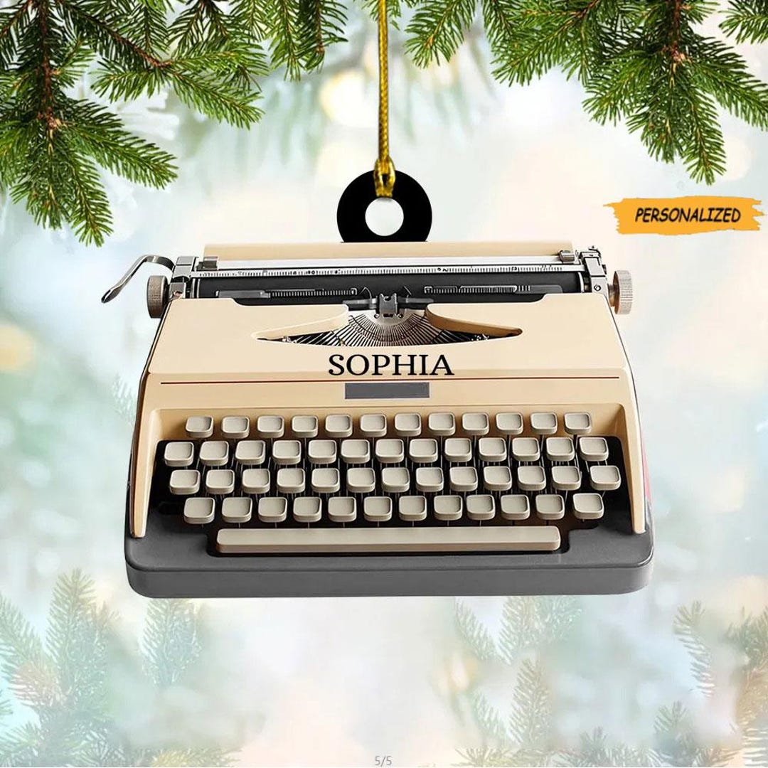 Personalized Typewriter Christmas Ornament, Gift for Author Writer, Him ...