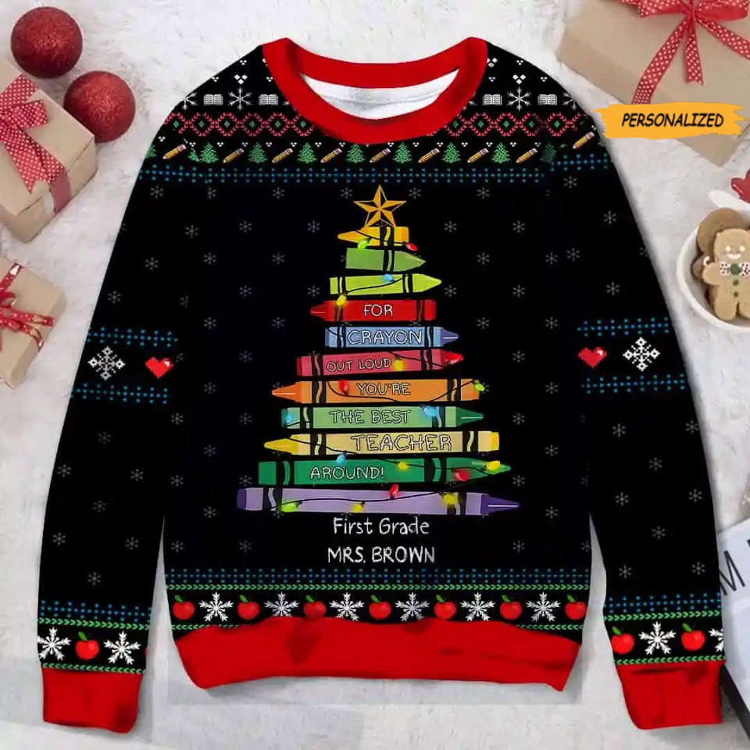 You’re the Best Teacher, Personalized 3D Knitted Ugly Sweater, Gift for ...