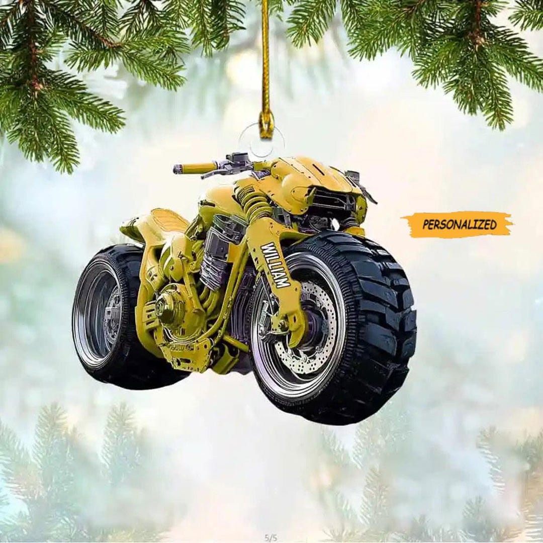 Personalized Motorcycle Christmas Tree Ornament, Gift for Motor Lovers ...