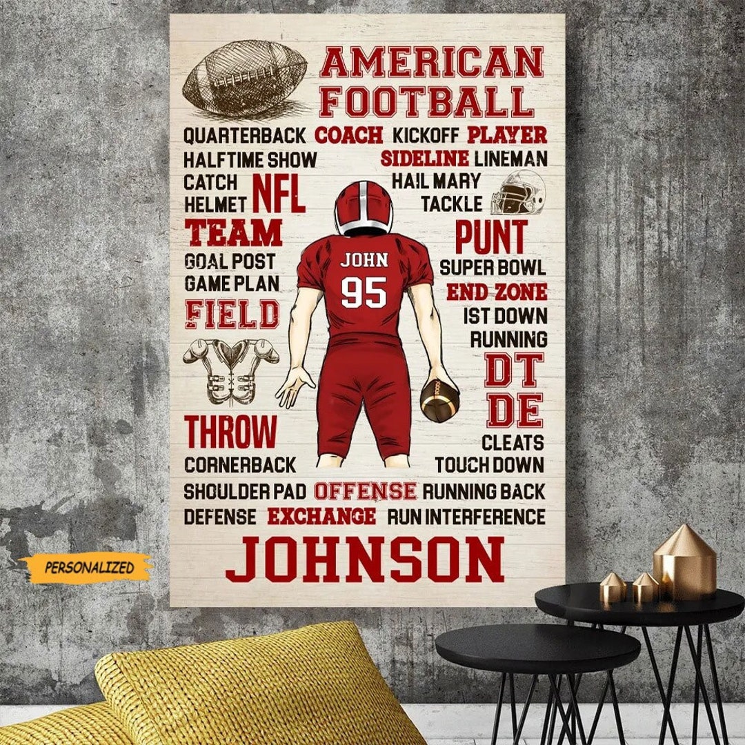Football Player Slang Terms Personalized Poster & Canvas Print, Gift ...
