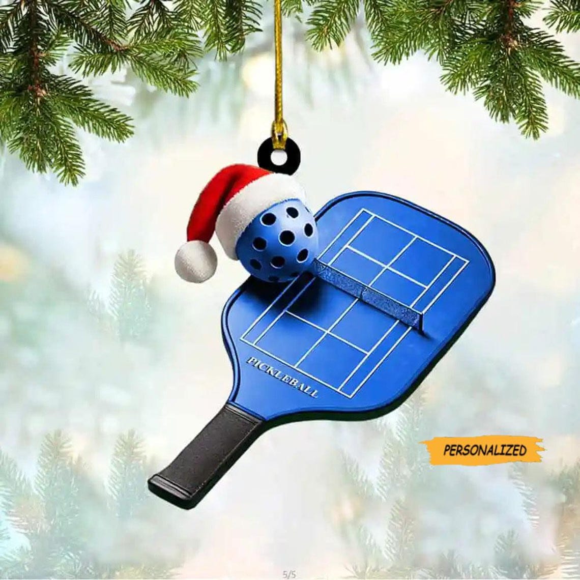 Personalized Pickleball Christmas Shaped Ornament, Gift for Pickleball ...