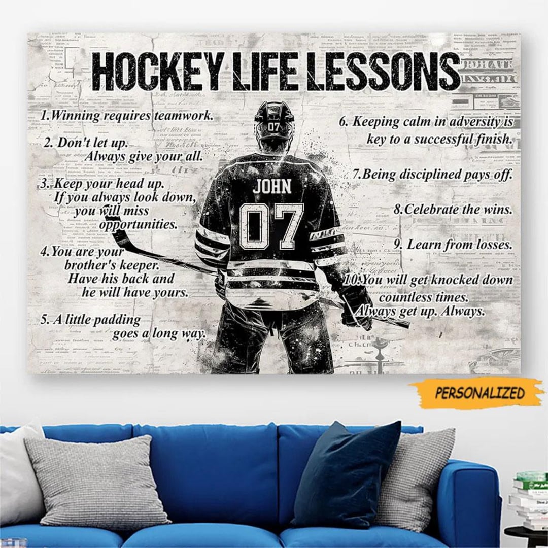 Hockey Life Lessons Personalized Poster, Gift for Hockey Lovers, Him ...