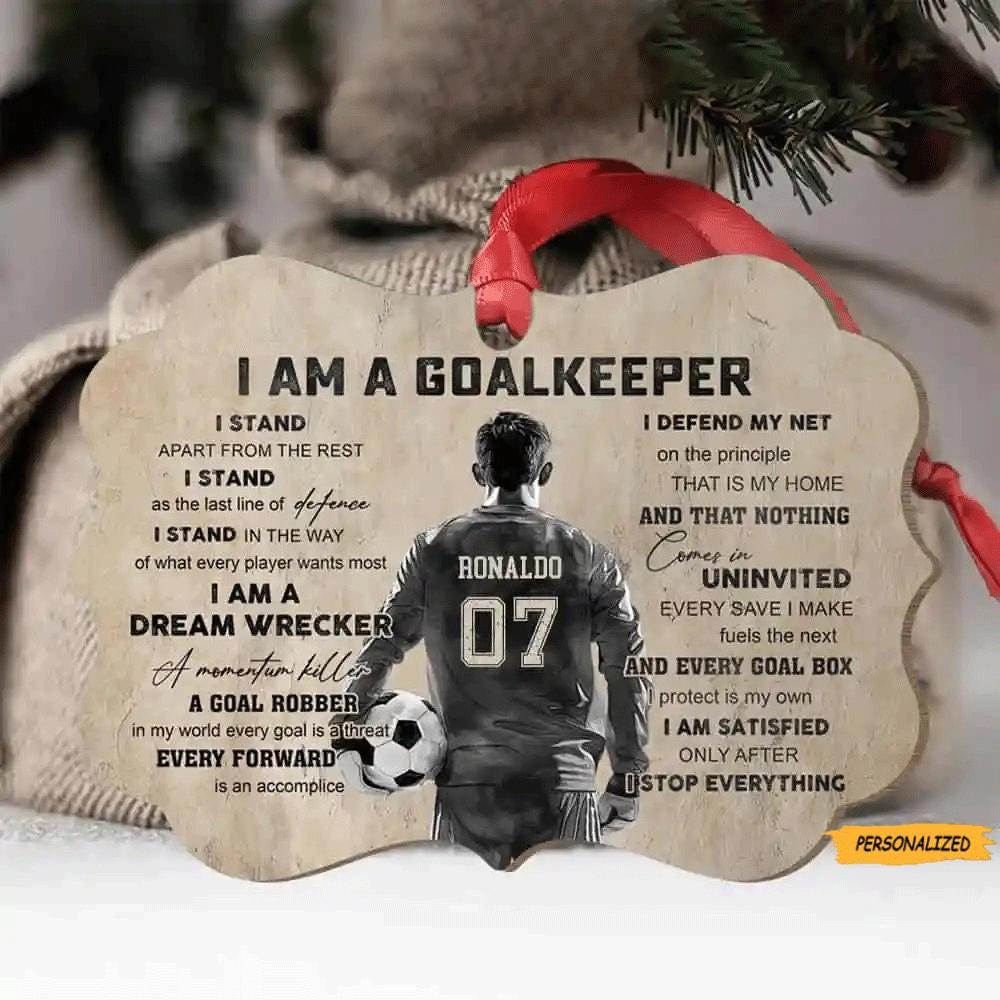 Personalized Soccer Goalkeeper Christmas Aluminium Ornament, Gift for ...