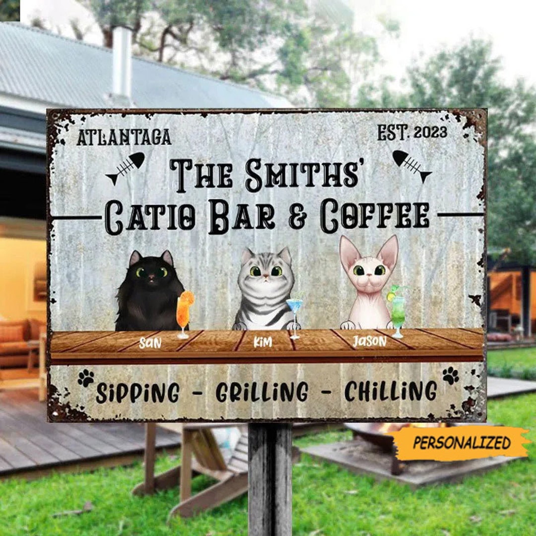 Catio Coffee Bar Cats Proudly Serving Whatever You Brought Personalized ...