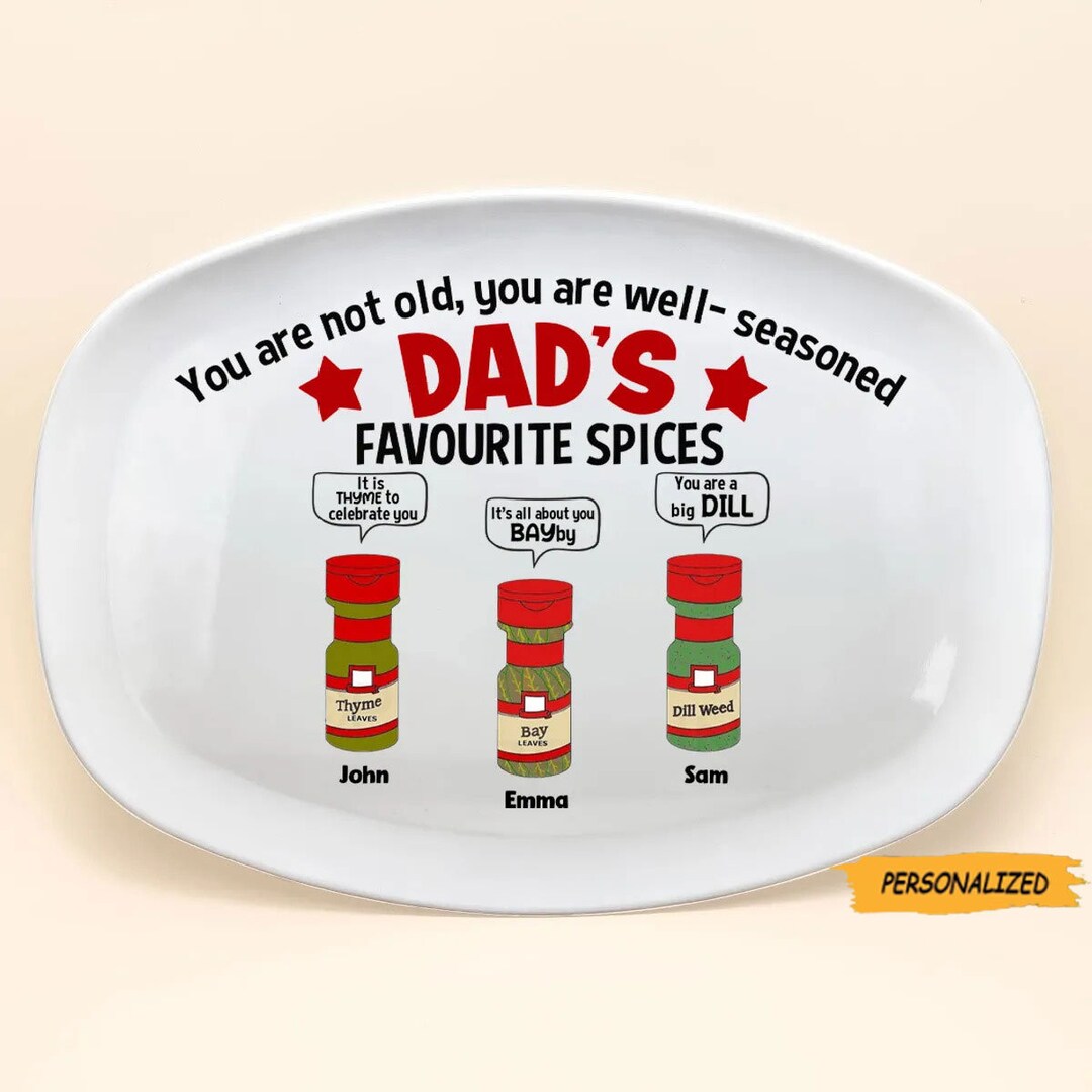 Dad’s Favourite Spices Personalized Platter, Gift for Dad, Custom Name ...