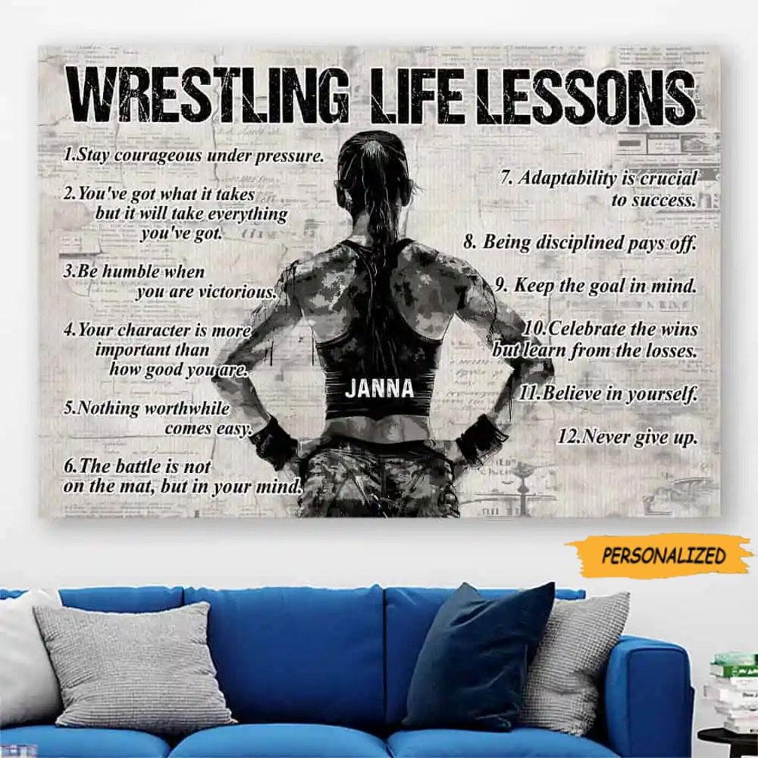 Wrestling Life Lessons, Personalized Custom Poster & Canvas, Gift for ...