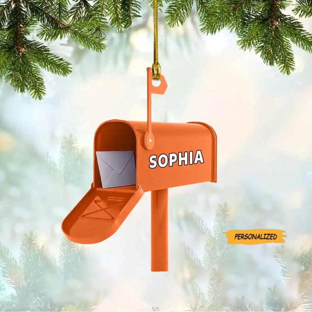 Personalized Mailbox Christmas Ornament, Gift for Post Office, Custom ...