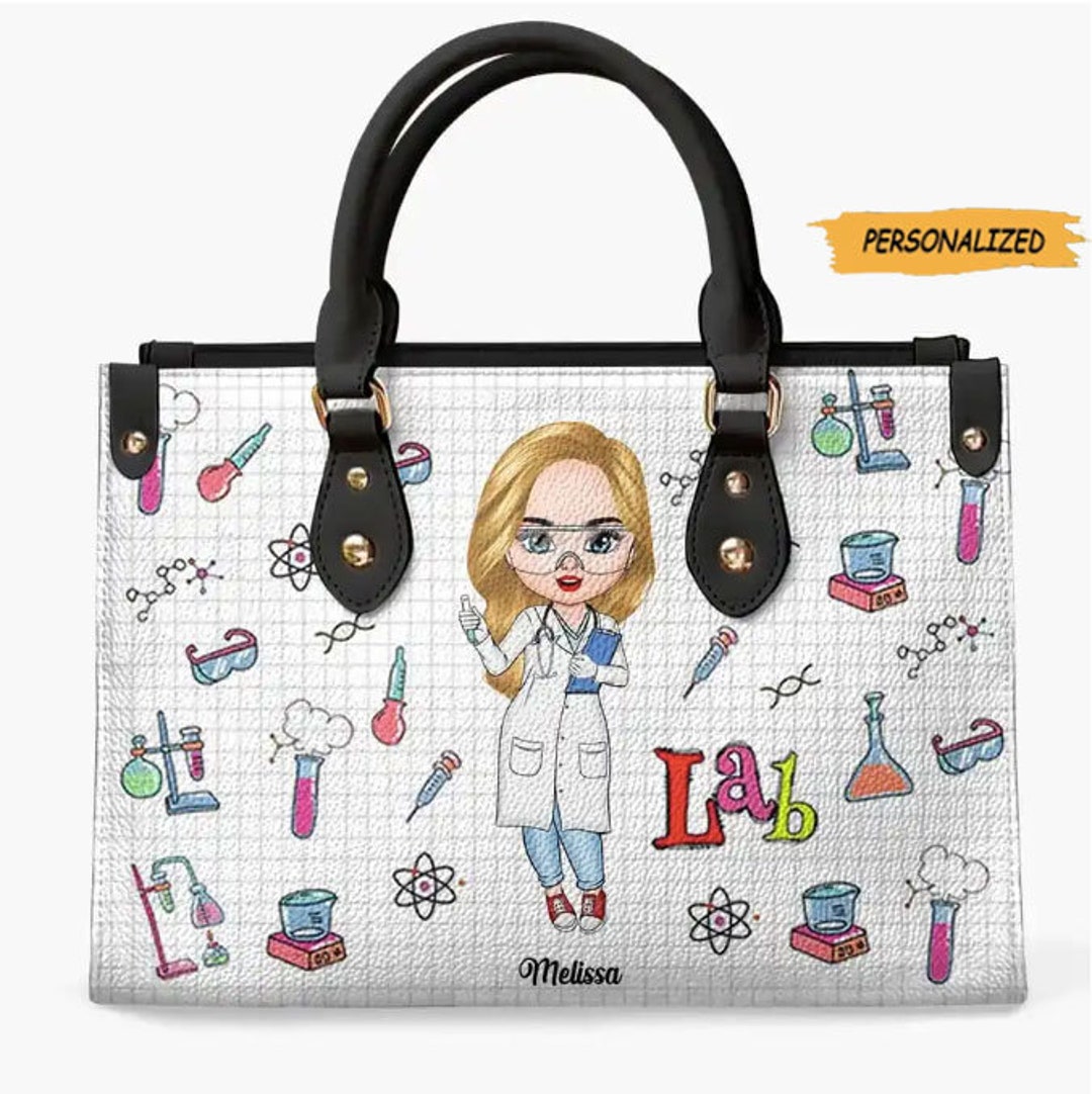Personalized Leather Bag, Gift for Lab Tech, Love Being A Lab Tech ...