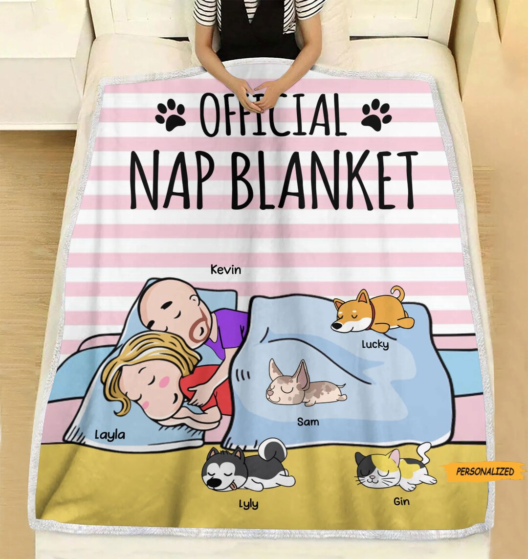 Official Nap Blanket Couple Personalized Dog Cat Blanket, Gift for Dog ...