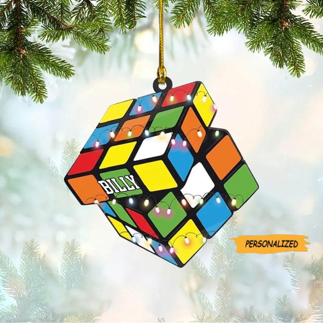 Personalized Rubiks Cube Ornament, Gift for Rubiks Cube Lover, Gift for ...