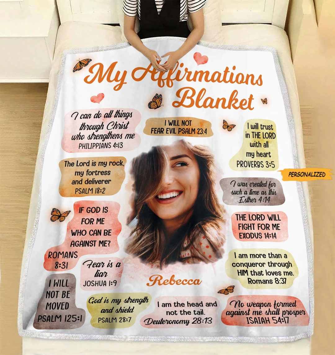 Photo Affirmations Personalized Blanket, Meaningful Birthday Gifts ...