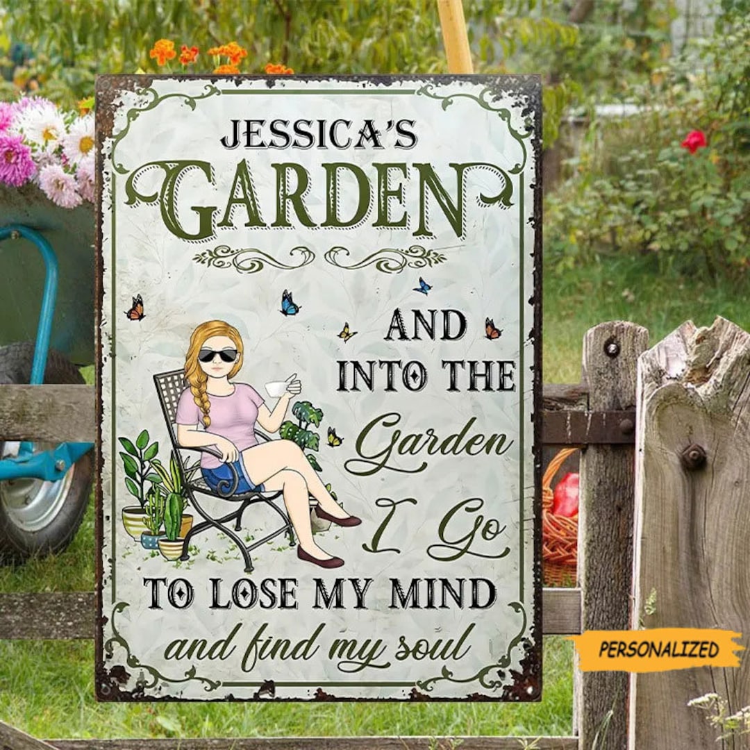 And Into the Garden I Go Gardening Vertical Garden Sign, Personalized ...