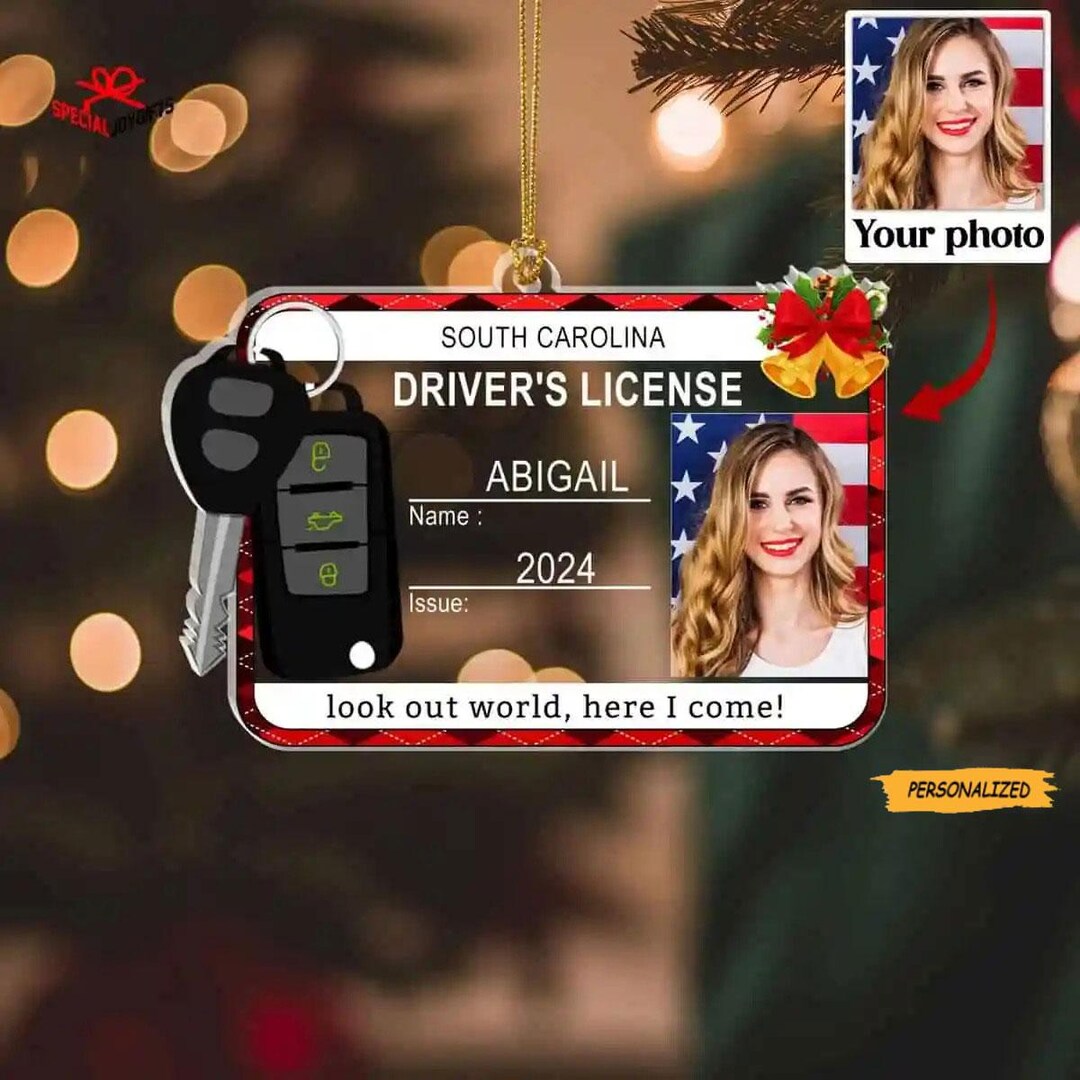 Personalized Photo New Driver Ornament, Drivers License Ornament, Gift ...
