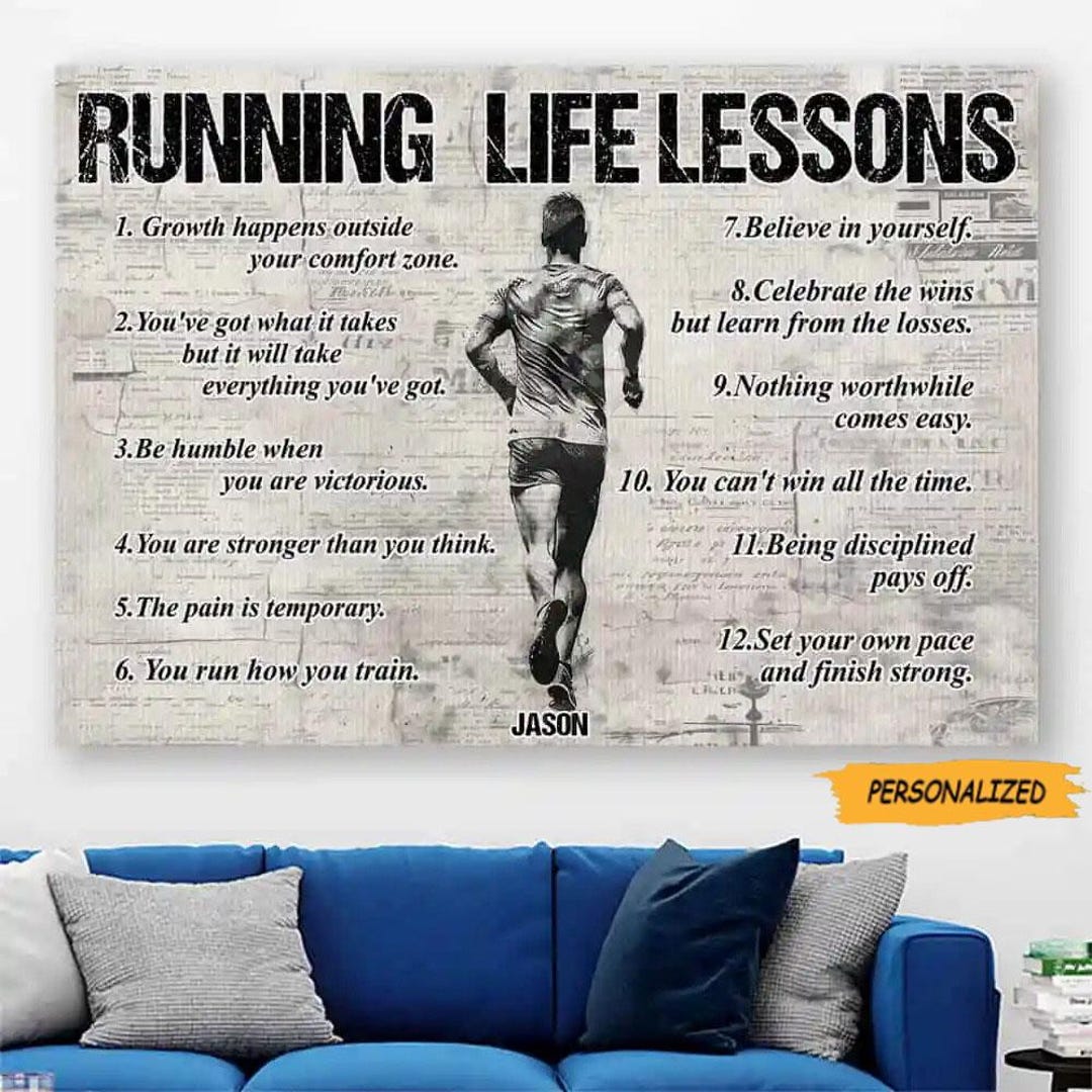 Running Life Lessons Personalized Poster, Gift for Running Lovers, Him ...
