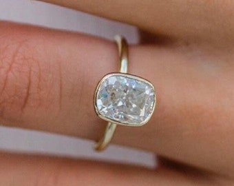 Cushion Bezel Ring - Etsy