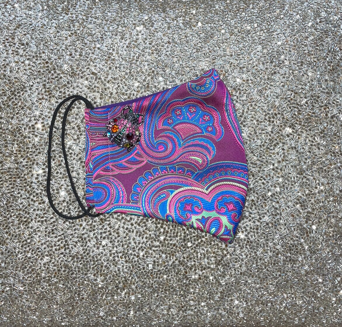 Purple Paisley Mask With Swarovski Ladybug - Etsy