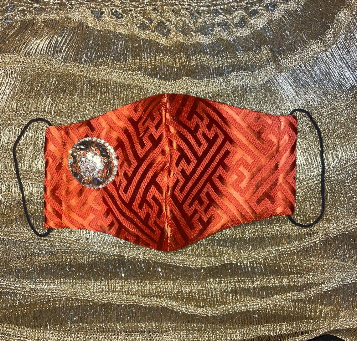 Rust Cultural Print With Rose Gold Jewel - Etsy