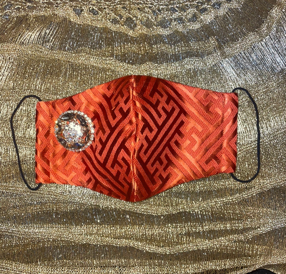 Rust Cultural Print With Rose Gold Jewel - Etsy