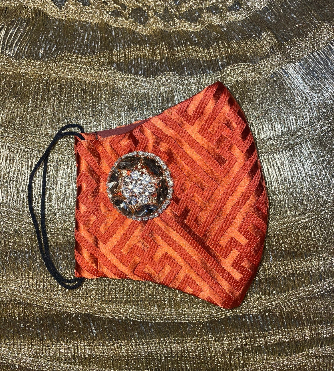 Rust Cultural Print With Rose Gold Jewel - Etsy