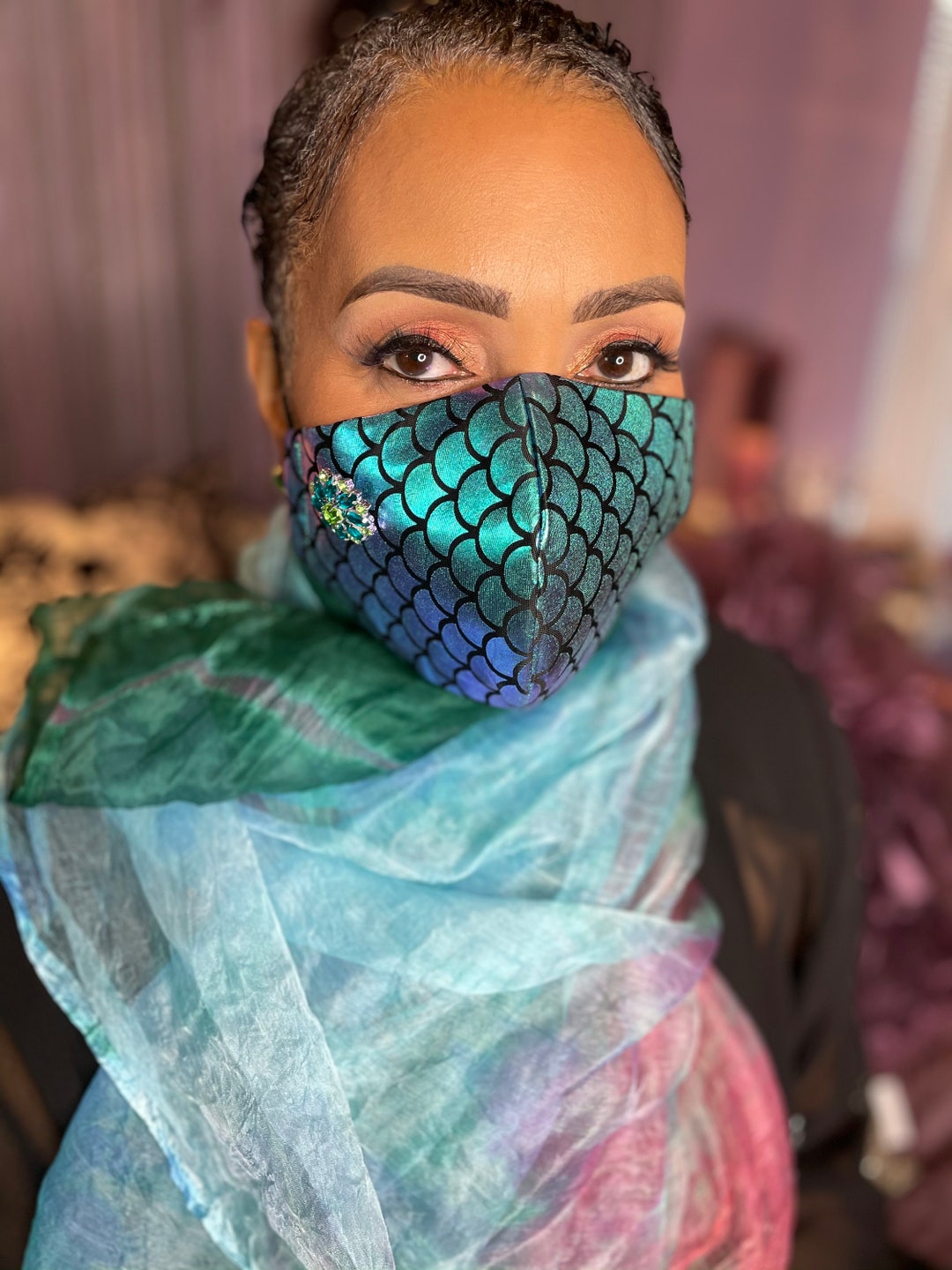 Iridescent Mermaid Mask - Etsy
