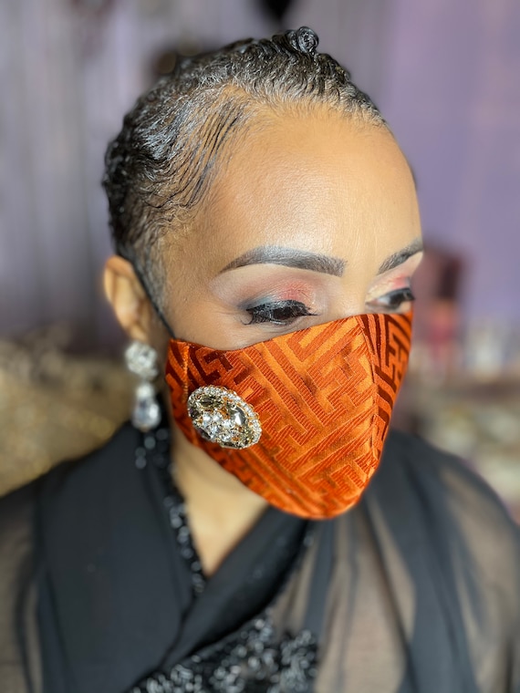 Rust Cultural Print With Rose Gold Jewel | Etsy