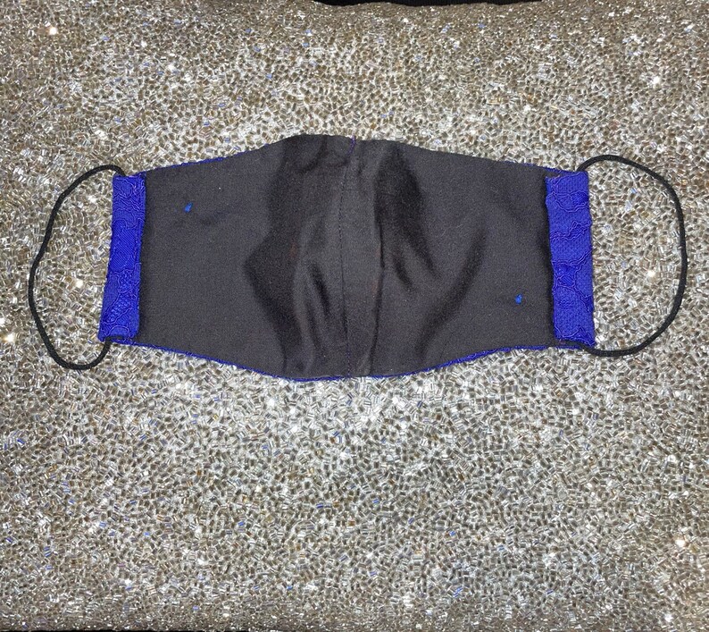 Blue Lace Mask With Swarovski Crystal - Etsy