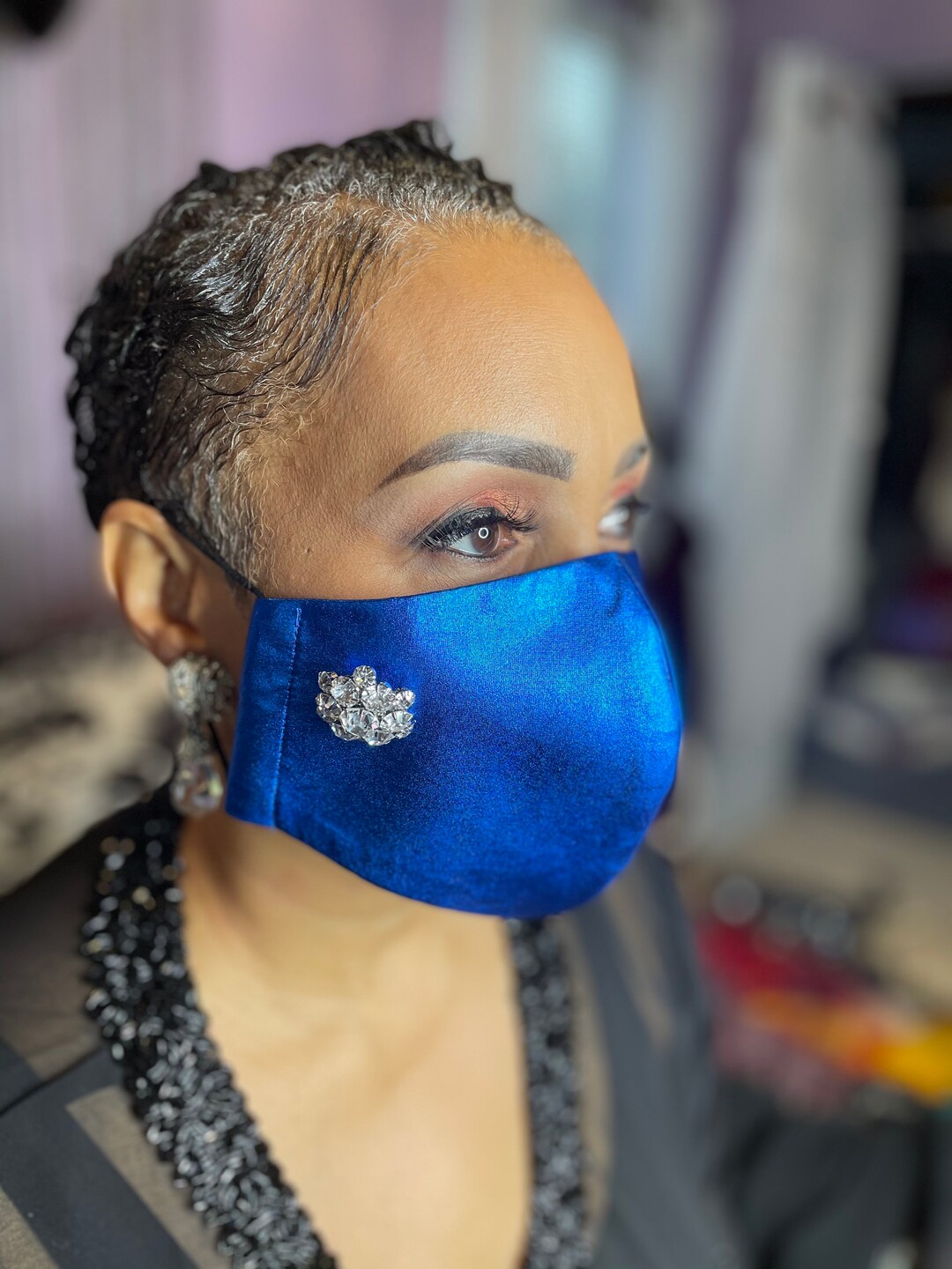 Royal Blue Satin Sheen With Swarovski Jewel - Etsy