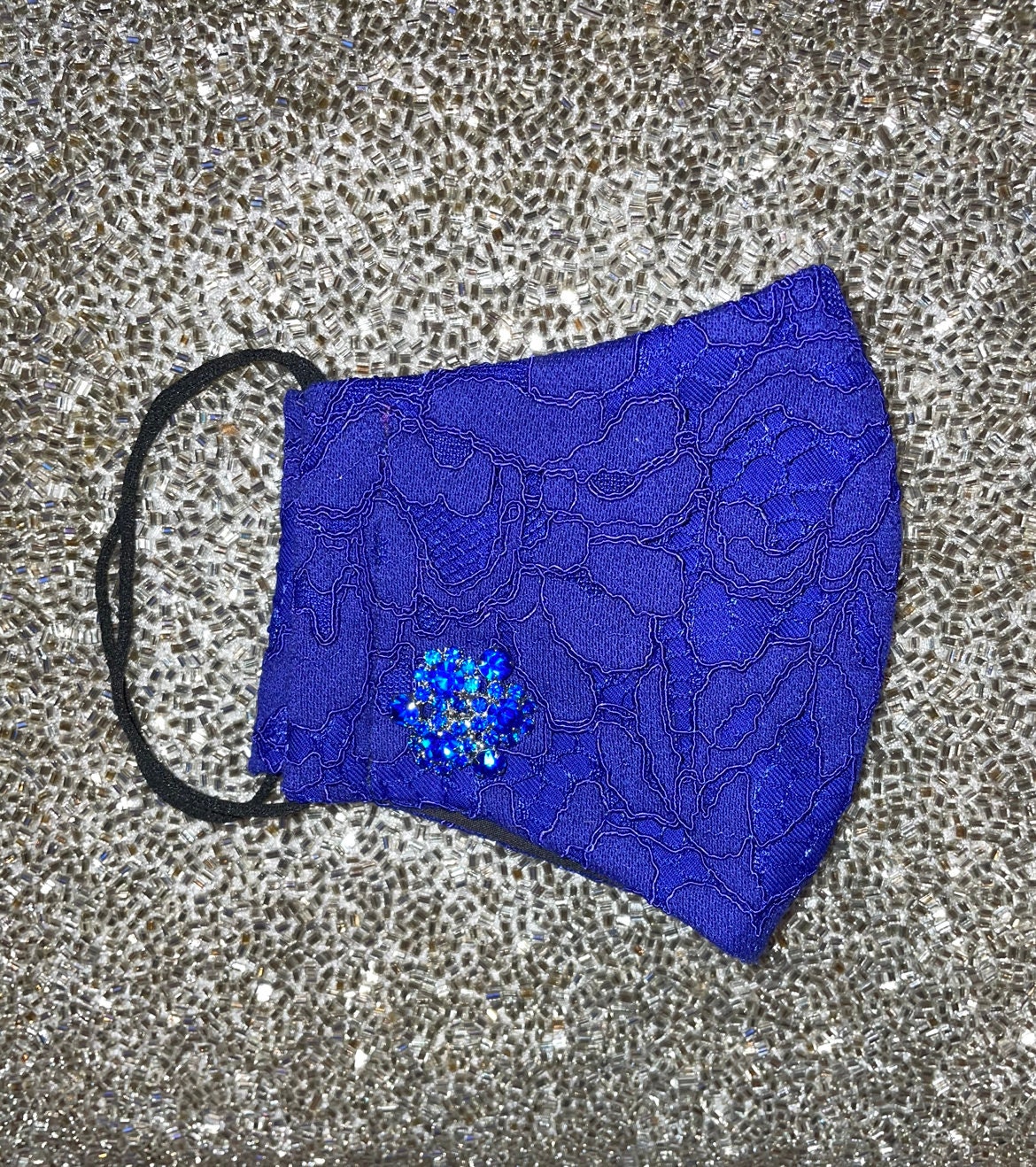 Blue Lace Mask With Swarovski Crystal - Etsy